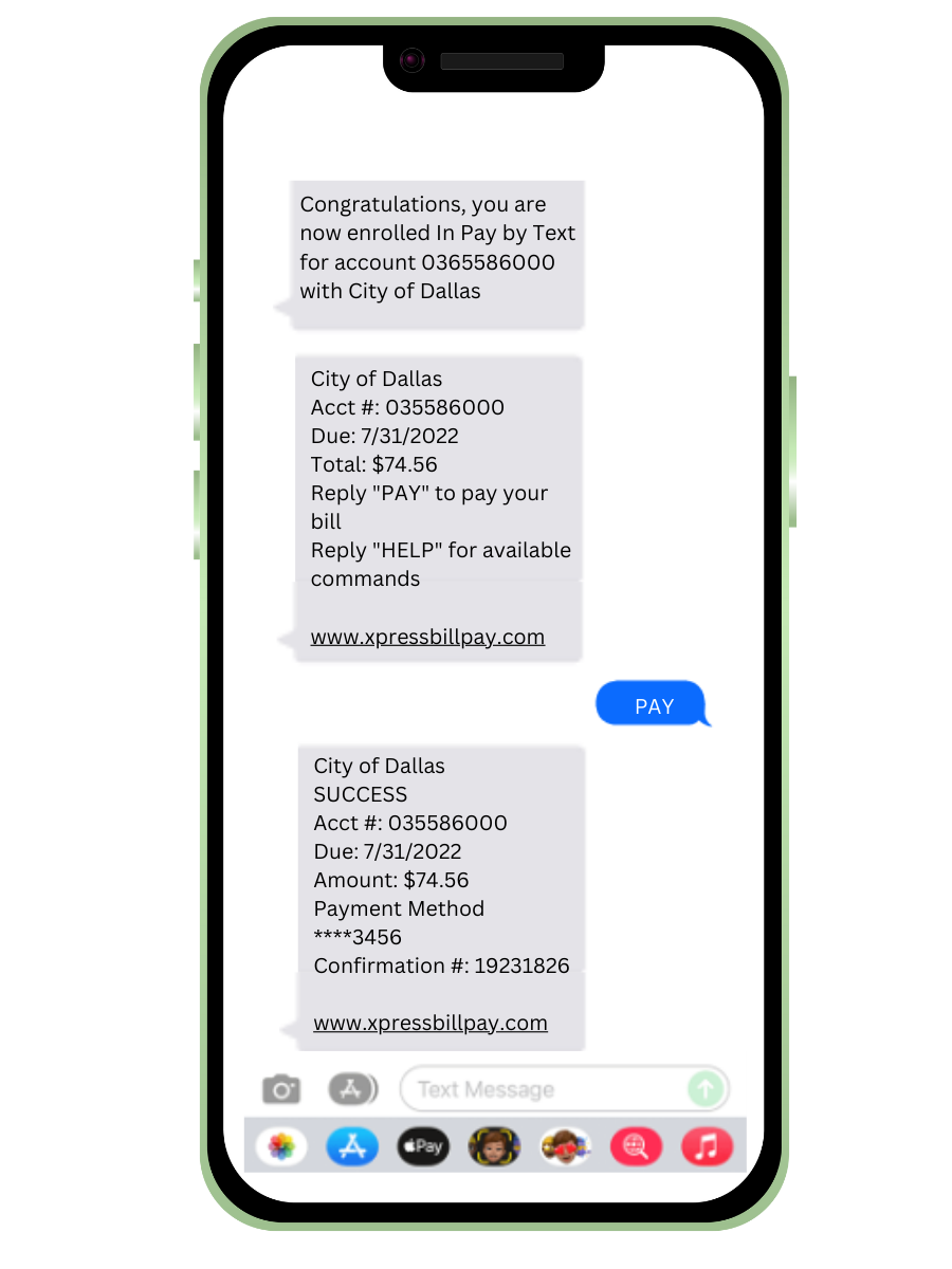 New! Pay your bill by text! | Dallas OR